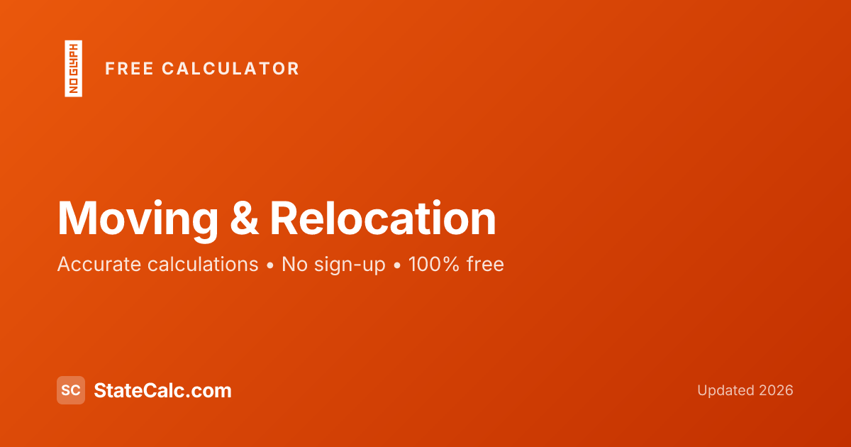 Moving & Relocation Cost Calculators by State | StateCalc