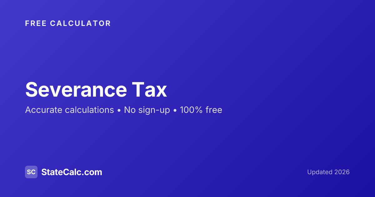 Florida Severance Tax Calculator 2026 | Take-Home Severance