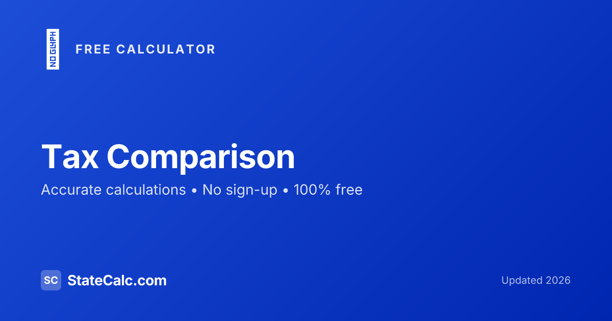 Washington Tax Comparison Calculator 2026 | Compare Tax Burden