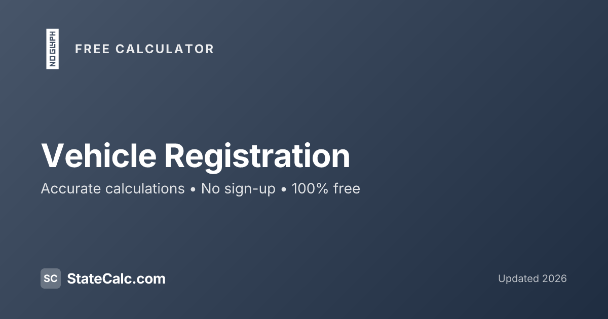 Ohio Vehicle Registration Fee Calculator 2026 | DMV Costs